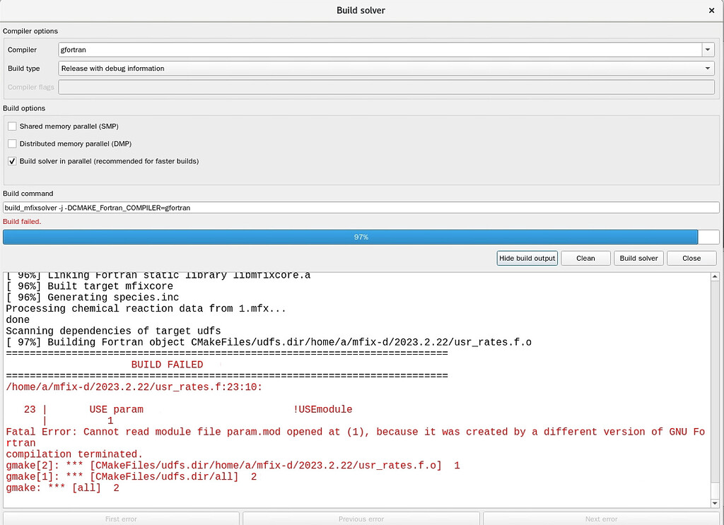 An Error Occurs On The Linux Mfix Netl Flow Science Software Support