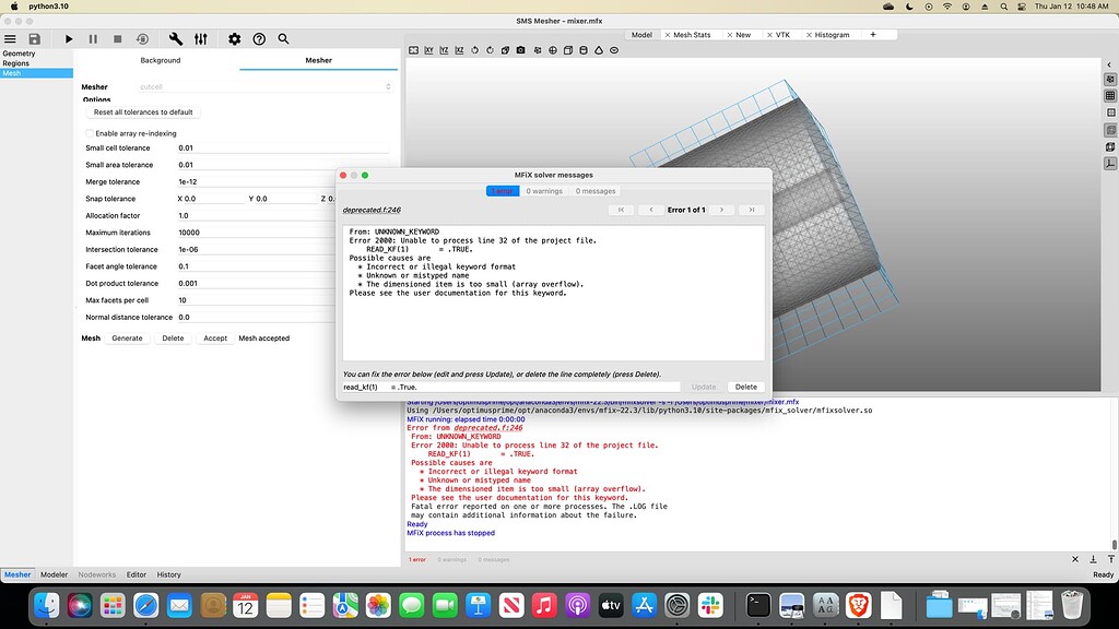 Starting Mfix From Terminal And Error Mfix Stopped Mfix Netl Flow 